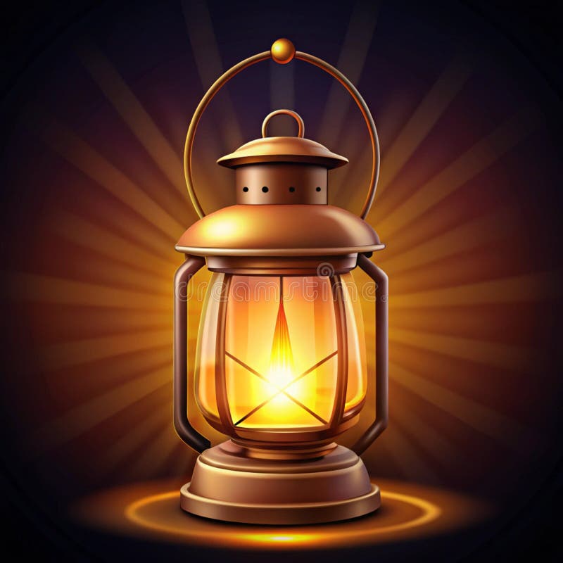 Illuminated Lantern Radiance Icon Stock Illustration - Illustration of ...