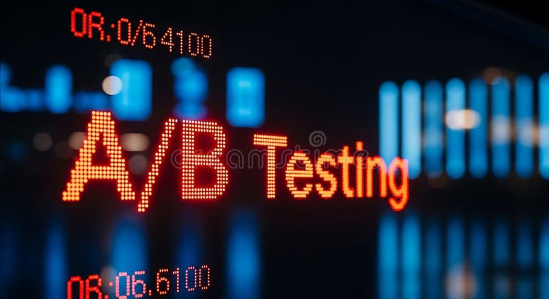 Illuminated Led Display Showing a B Testing in Digital Marketing ...