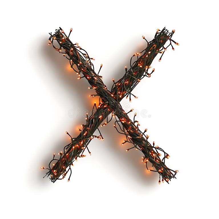 Illuminated Letter X Festive String Lights Forming an Alphabet ...