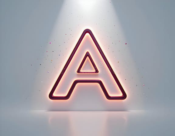 Illuminated Letter a with Glowing Effect on Clean Surface Stock Photo ...