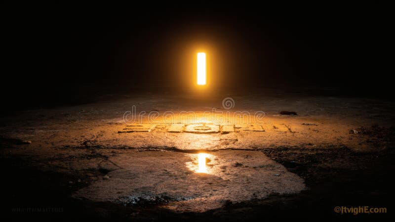 Illuminated Letter Reflection on Ground Stock Illustration ...