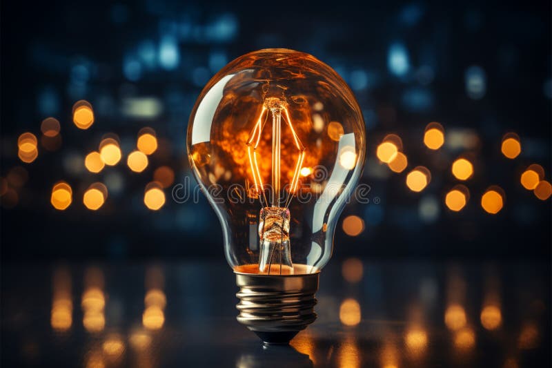 Illuminated Light Bulb Against a Blackboard Backdrop with Ample Space ...