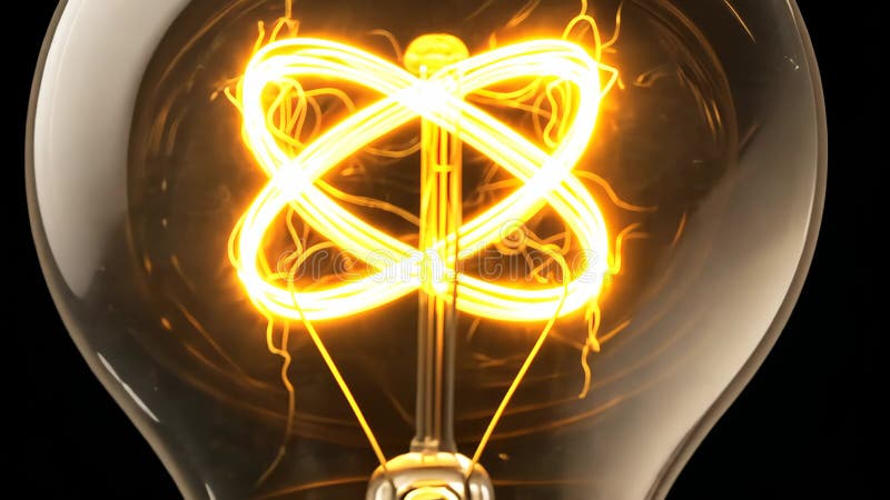 Illuminated Light Bulb with an Atomic Symbol Filament, Science and ...