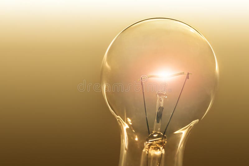 Illuminated Light Bulb Detail Stock Photo - Image of concept, electric ...