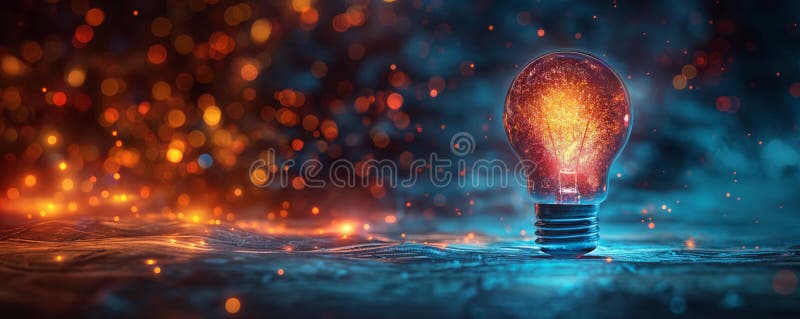 Illuminated Light Bulb with Fiery Particles Stock Photo - Image of glow ... Illuminated Light Bulb with Fiery Particles Stock Photo - Image of glow ...