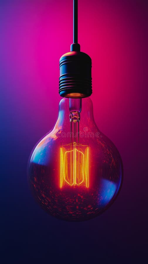Illuminated Light Bulb with Glowing Core Symbolizing Ideas Creativity ...