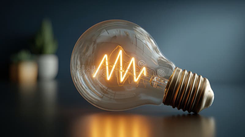 Generative AI Innovative Light Bulb with Glowing Waveform Inside ...