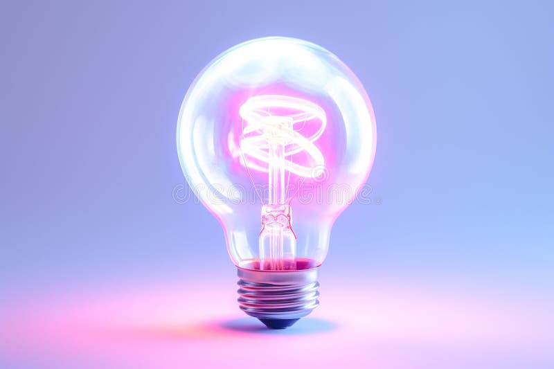 Illuminated Light Bulb for Idea, Innovation and Inspiration Concept ...