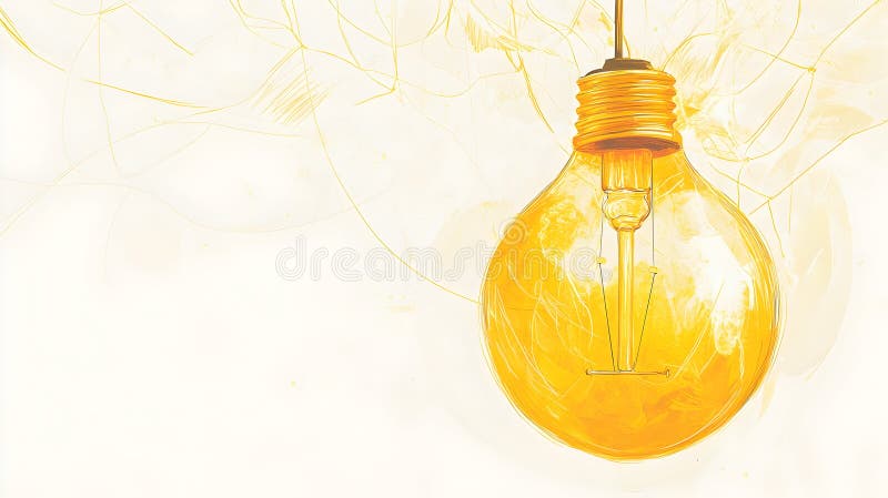 Illuminated Light Bulb in Minimalistic Artistic Design Stock Photo ...