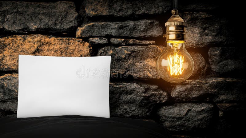 Illuminated Light Bulb on Paper, a Bright Idea Taking Shape Stock ...