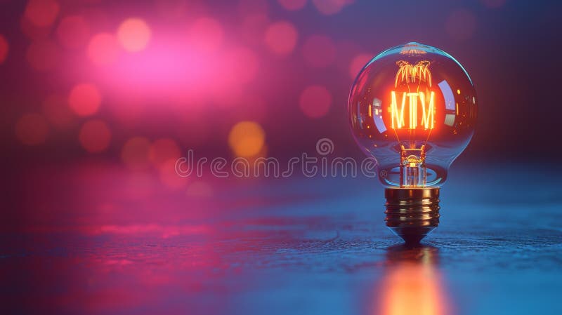 Illuminated Light Bulb Reflective Surface Bokeh Background Stock Photos ...
