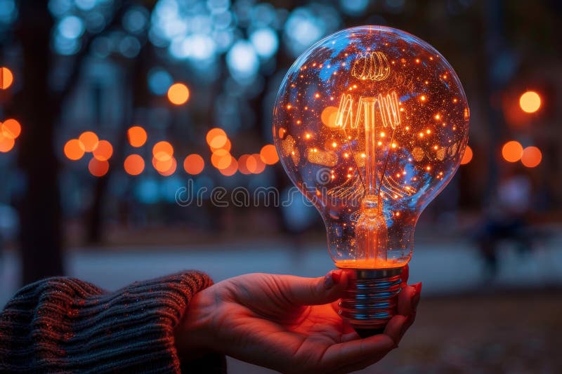 Illuminated Light Bulb Symbolizing Idea Innovation, Creativity, and ...