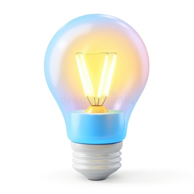 Glowing Blue Light Bulb: Innovative Energy Efficiency Solution Stock ...