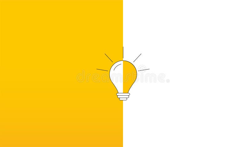 Illuminated Light Bulb on Yellow Background. Concept of New Ideas ...