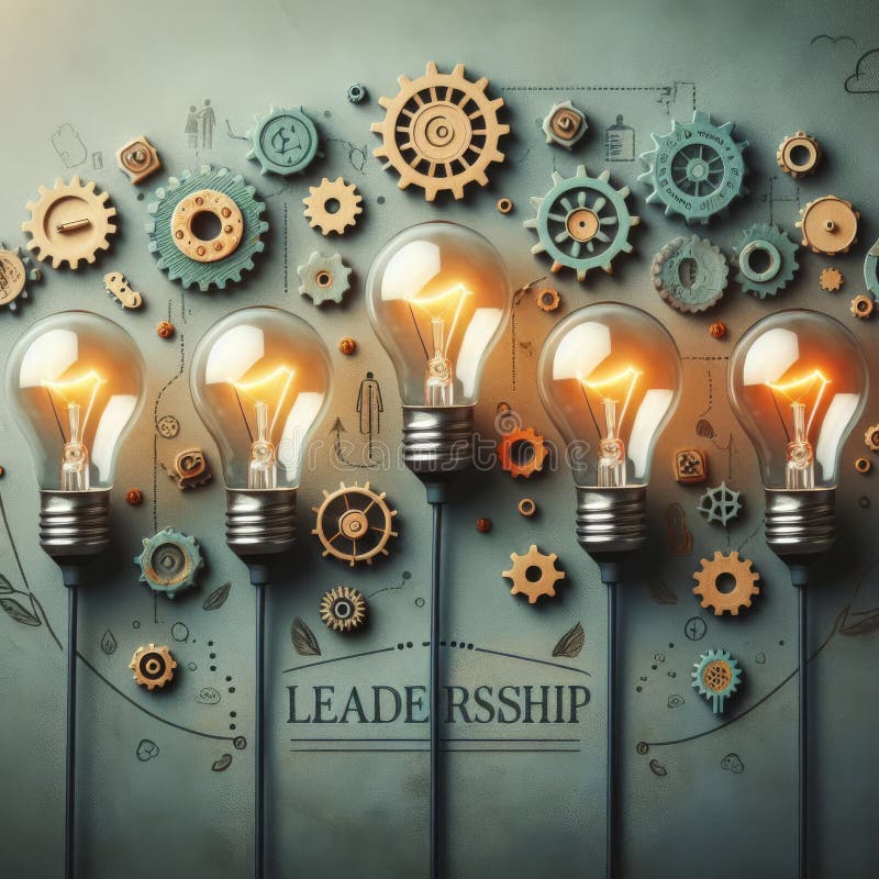 Conceptual Light Bulbs of Leadership Stock Photo - Image of motivation ...