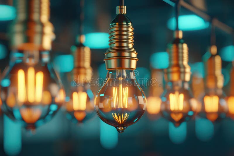 Illuminated Light Bulbs a Conceptual Representation of Inspiration and ...