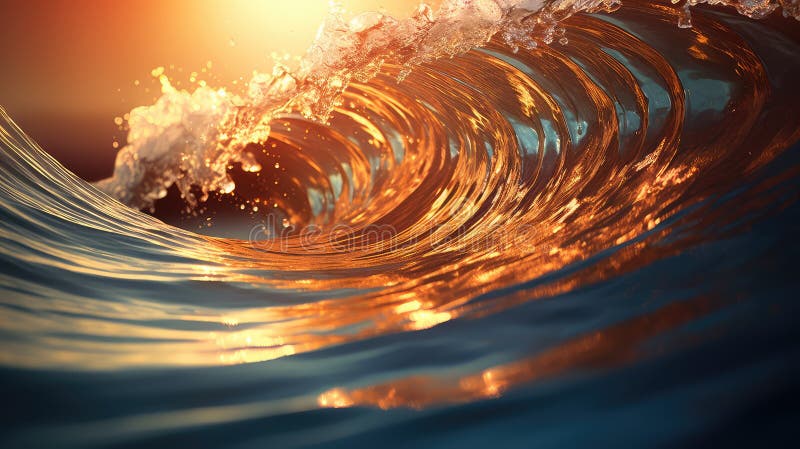 Illuminated light wave stock illustration. Illustration of water ...