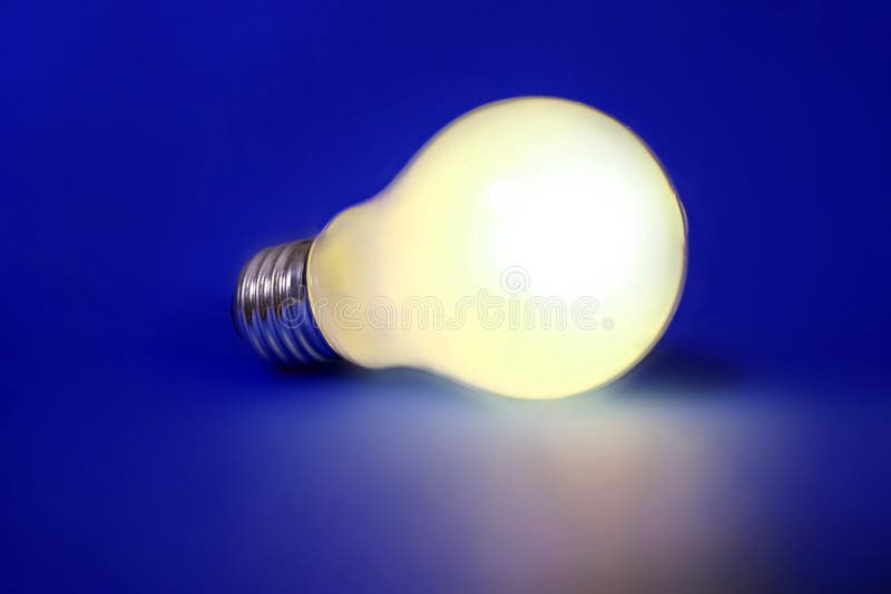 Blue Light Bulb stock photo. Image of electric, electricity - 4427806
