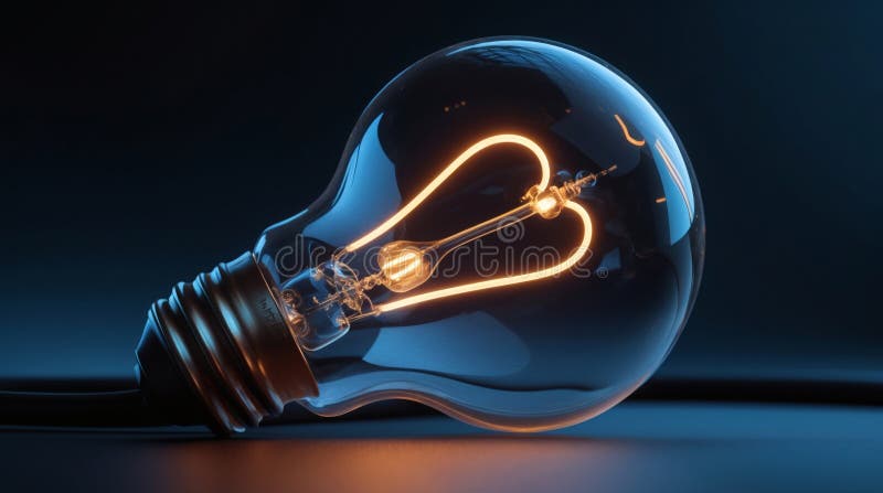 An Illuminated Lightbulb Emits a Warm Glow, Showcasing Energy ...