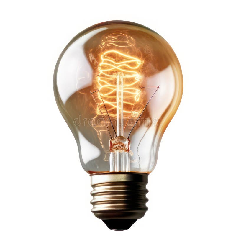 Illuminated Lightbulb Isolated on White Created with Generative AI ...