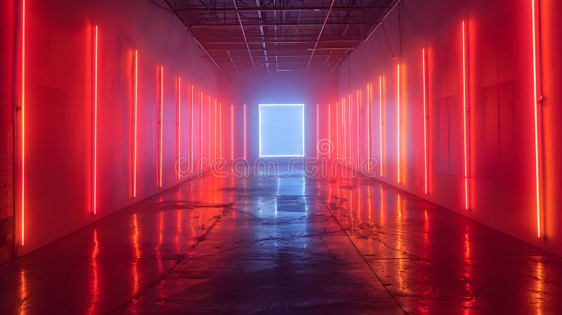 Modern Architectural Passageway Red Blue Walls Stock Photos - Free ...