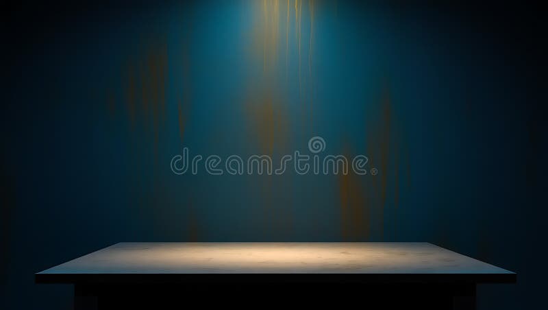 Illuminated Marble Tabletop Against a Dark Teal Background Stock ...