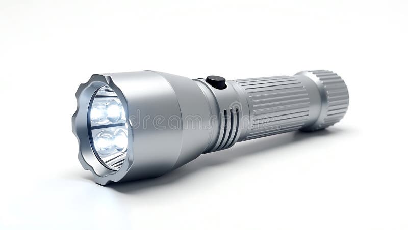 Illuminated Metallic Handheld Flashlight Projecting Bright Light ...