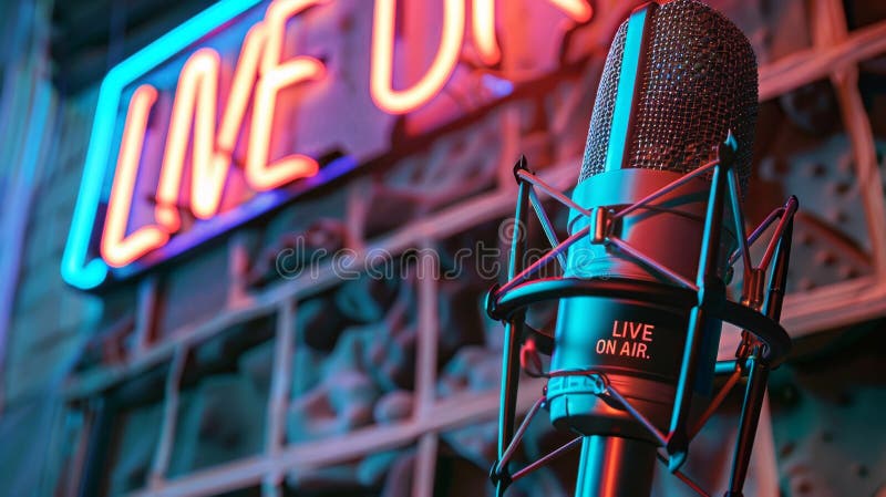 The Illuminated Studio Microphone.AI Generated Image Stock Image ...