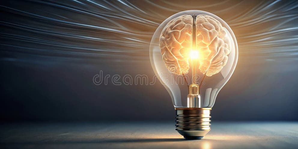 Illuminated Mind a Glowing Representation of Human Intellect and the ...