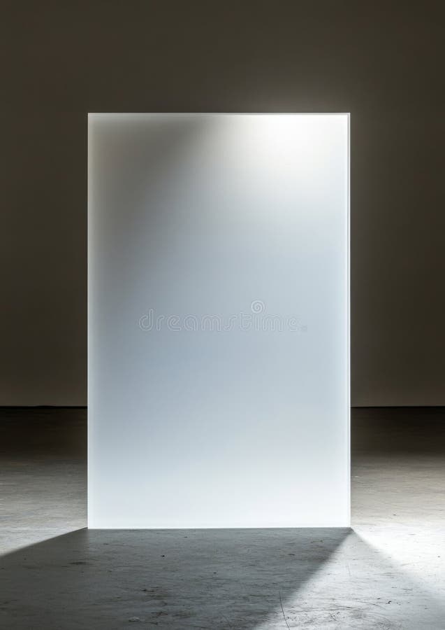 Illuminated Minimalist Rectangular Panel in Dimly Lit Space Creates ...