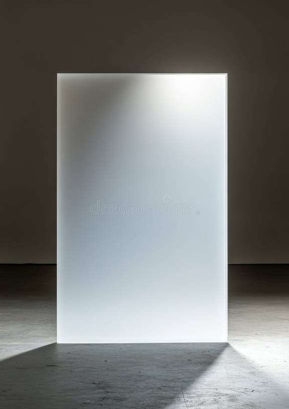 Illuminated Minimalist Rectangular Panel in Dimly Lit Space Creates ...