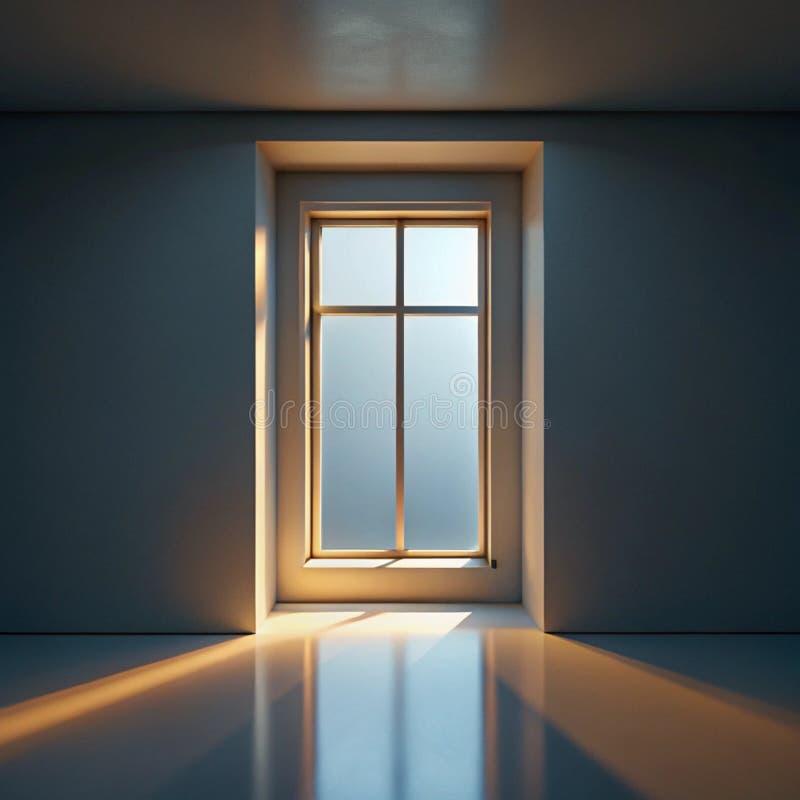 Illuminated Minimalist Window Stock Illustration - Illustration of ...