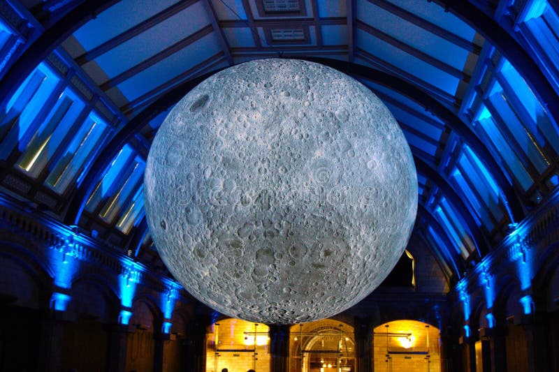 Illuminated Model of the Moon - Indoors Editorial Photography - Image ...