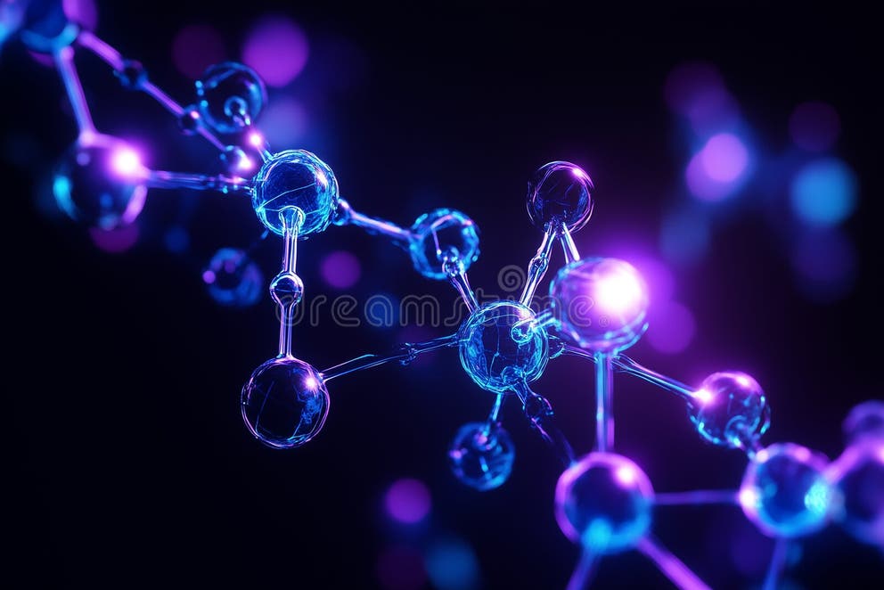 Illuminated Model of an RNA Molecule Displaying Molecular Structure and ...