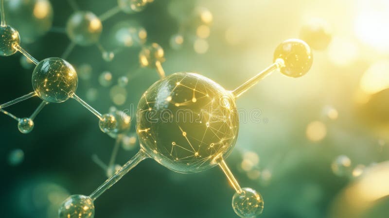 Illuminated Molecular Structure Abstract Art Stock Illustration ...