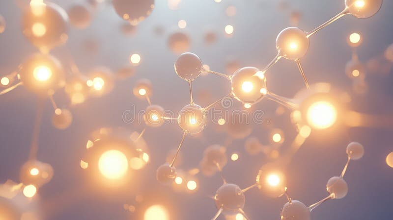 Illuminated Molecular Structure Abstract Art Stock Illustration ...