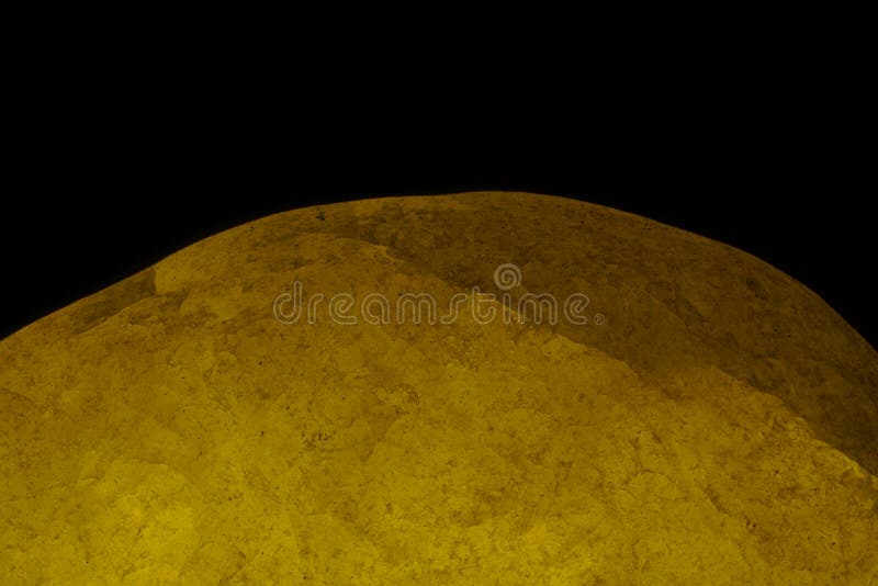 Illuminated Moon-shaped Stone Stock Photo - Image of modern, detail ...