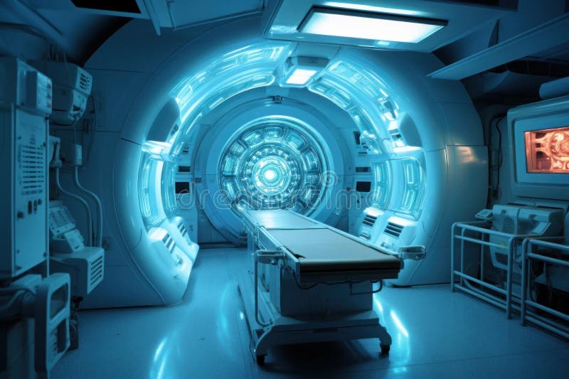 Illuminated Mri Machine Interior. Generate Ai Stock Image - Image of ...