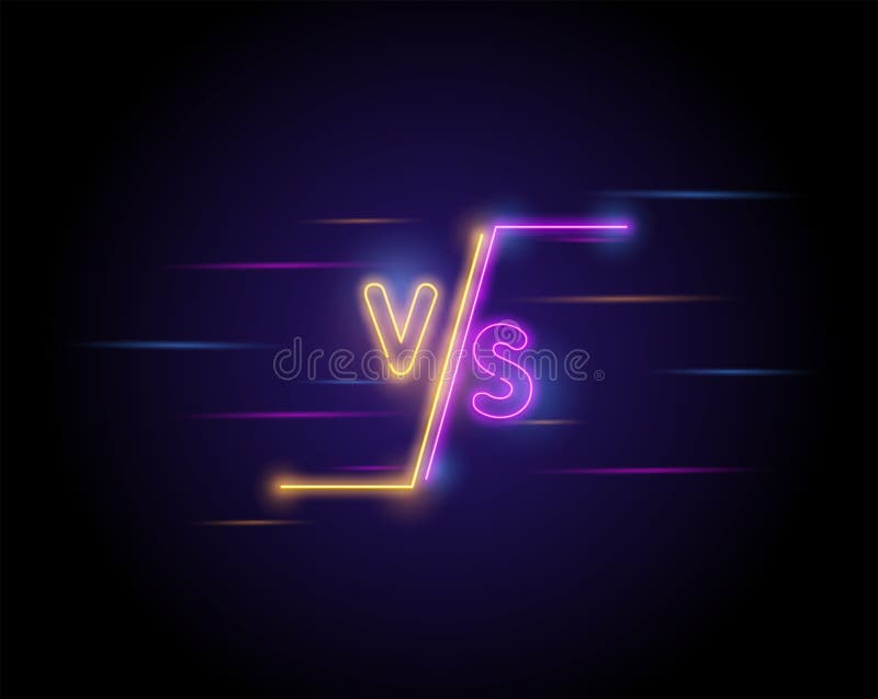 Illuminated Neon Versus Screen Design Stock Vector - Illustration of ...