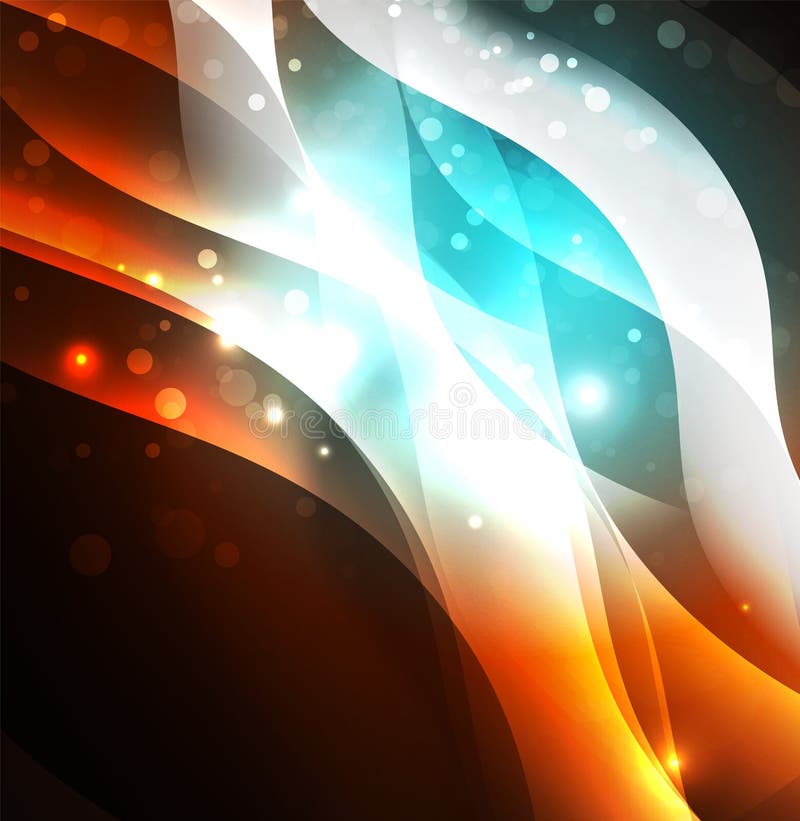 Illuminated neon waves stock vector. Illustration of background - 96879698