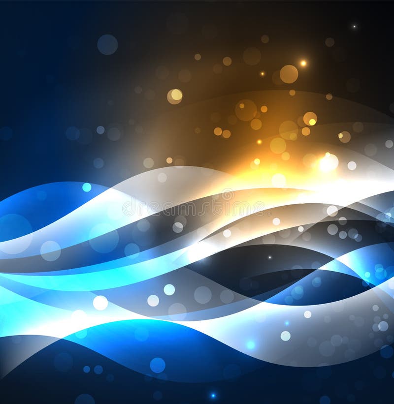 Illuminated neon waves stock vector. Illustration of background - 97158176