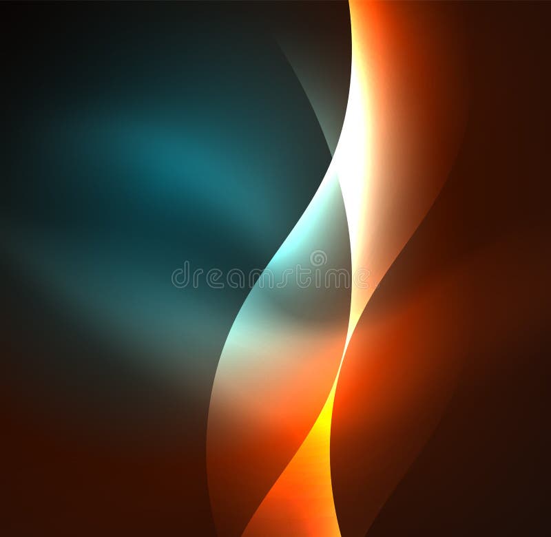 Illuminated neon waves stock vector. Illustration of luminosity - 97158474