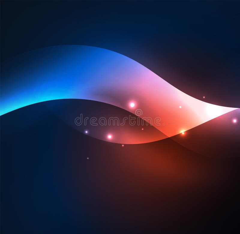 Illuminated neon waves stock vector. Illustration of motion - 98043318