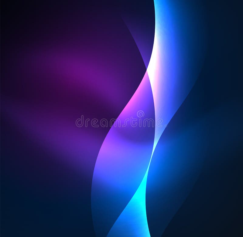 Illuminated neon waves stock vector. Illustration of future - 98096688