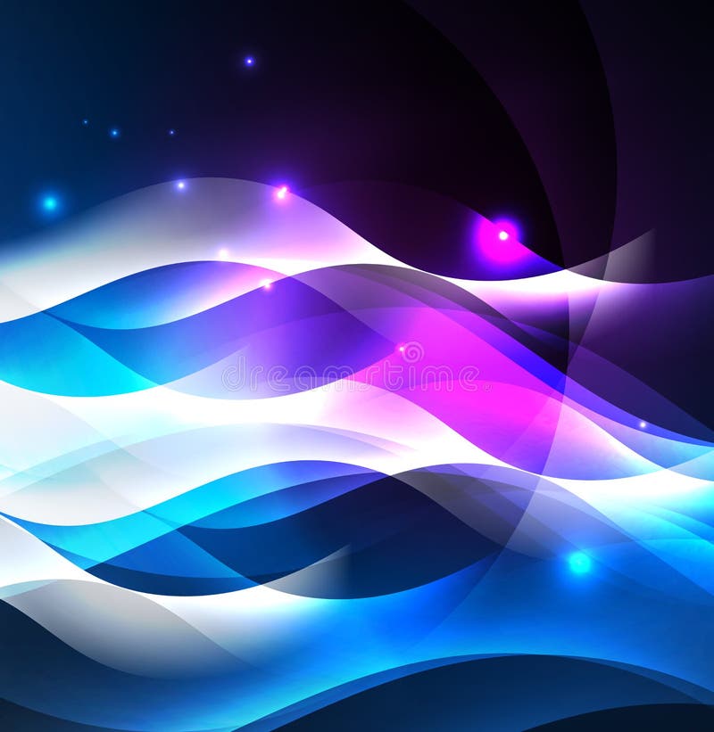 Illuminated neon waves stock vector. Illustration of atom - 98639229