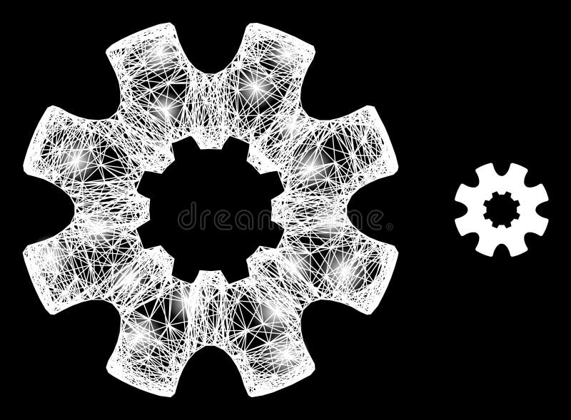 Glossy Intersected Mesh Cog Gear with Lightspots Stock Vector ...