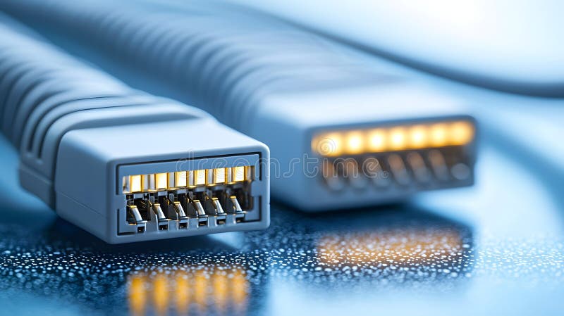 Illuminated Network Cables Connecting an AI-Powered Digital World of ...