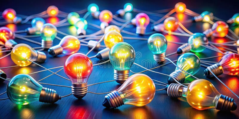 Illuminated Network of Interconnected Ideas a Conceptual Representation ...