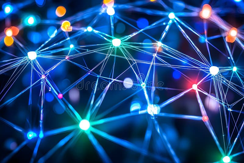 Illuminated Network Nodes, Global Connection, Abstract Background, Technology Concept Stock ...