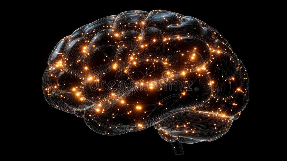 Illuminated Neural Network Brain Structure Stock Illustration ...